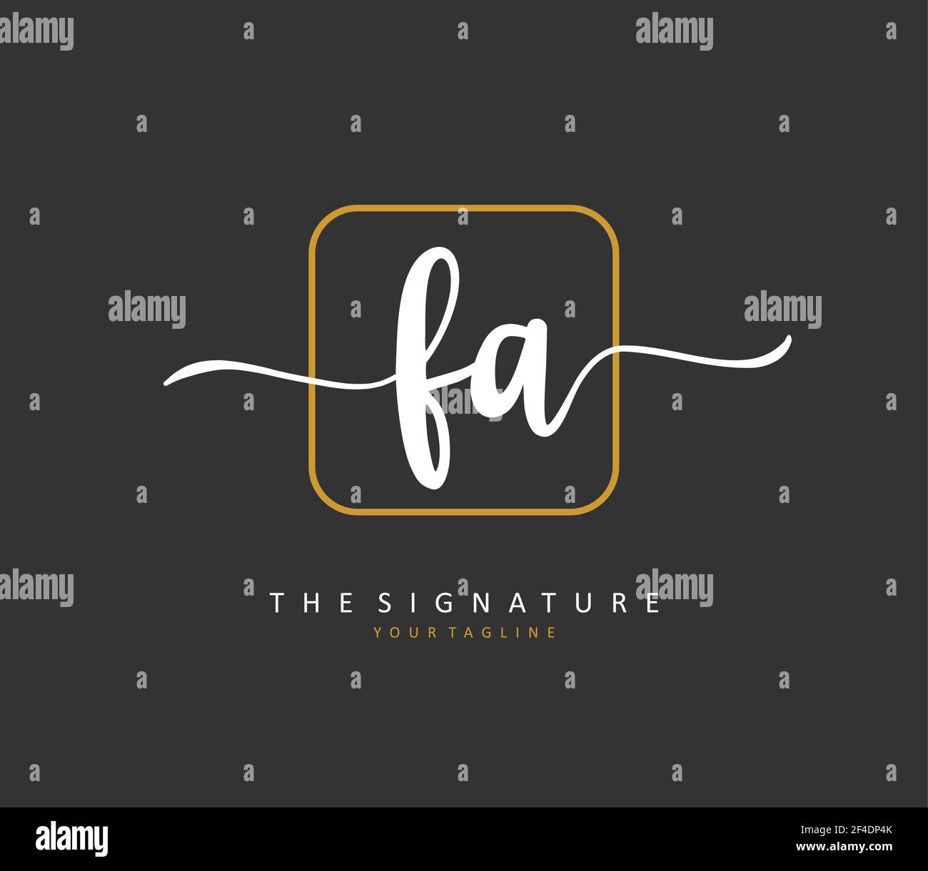 F A FA Initial letter handwriting and signature logo. A concept ...