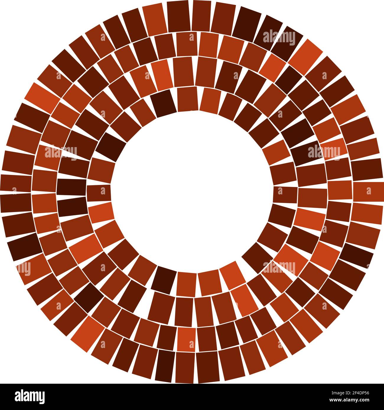 Geometric circle element. Circular red stonework, masonry stone, rock ...