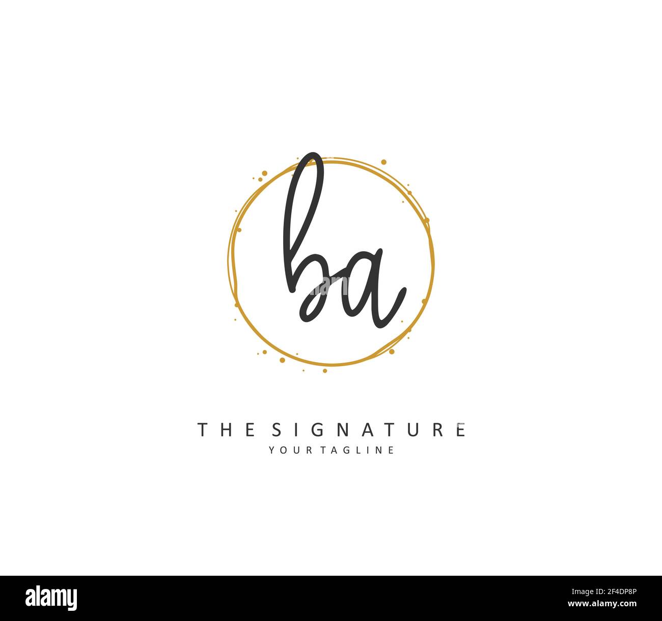 B A BA Initial letter handwriting and signature logo. A concept ...
