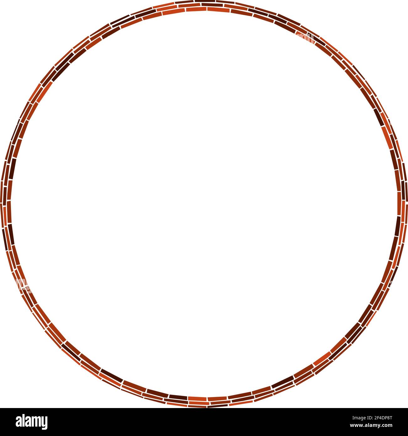 Geometric circle element. Circular red stonework, masonry stone, rock ...
