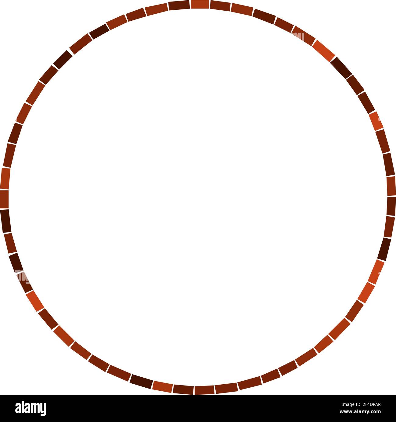Geometric circle element. Circular red stonework, masonry stone, rock ...