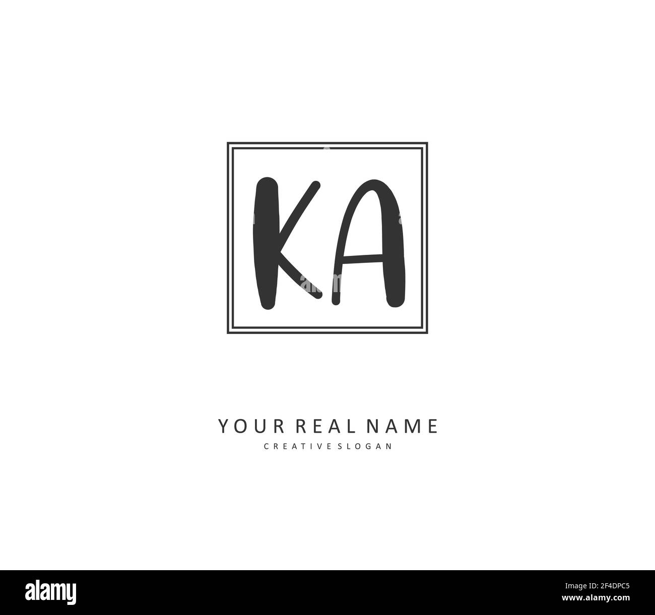 K A KA Initial letter handwriting and signature logo. A concept ...