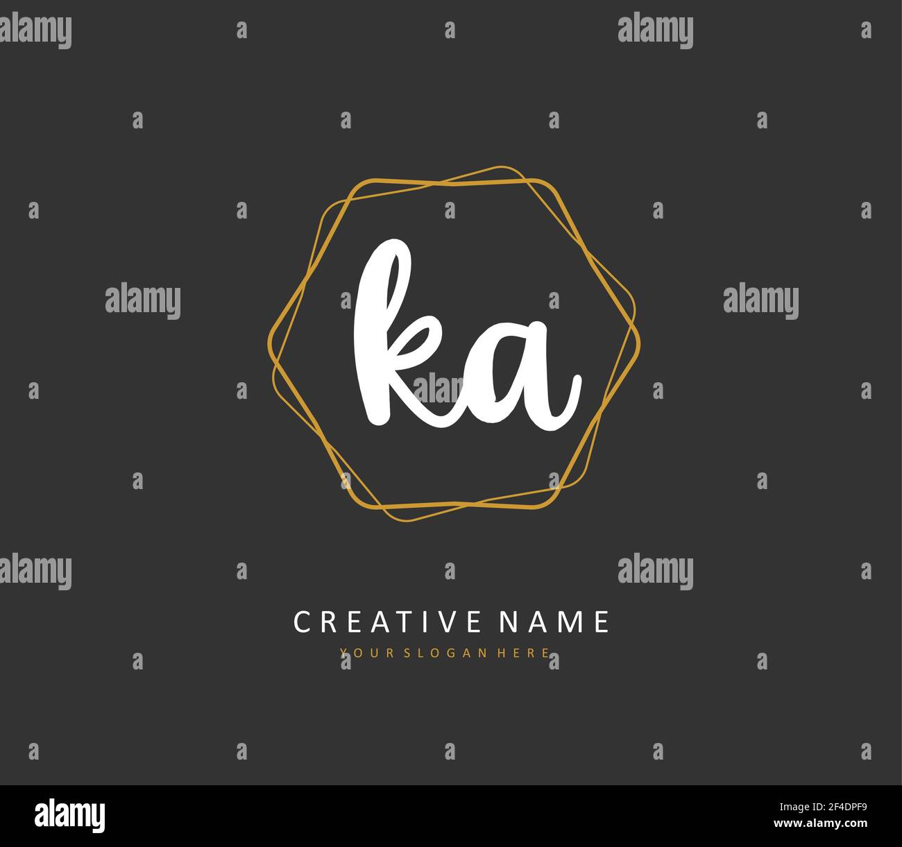 K A KA Initial letter handwriting and signature logo. A concept ...