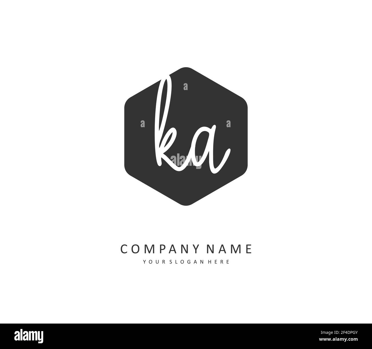 K A KA Initial letter handwriting and signature logo. A concept ...