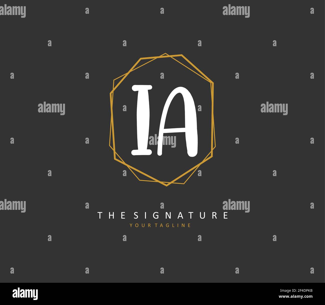 I A IA Initial letter handwriting and signature logo. A concept ...