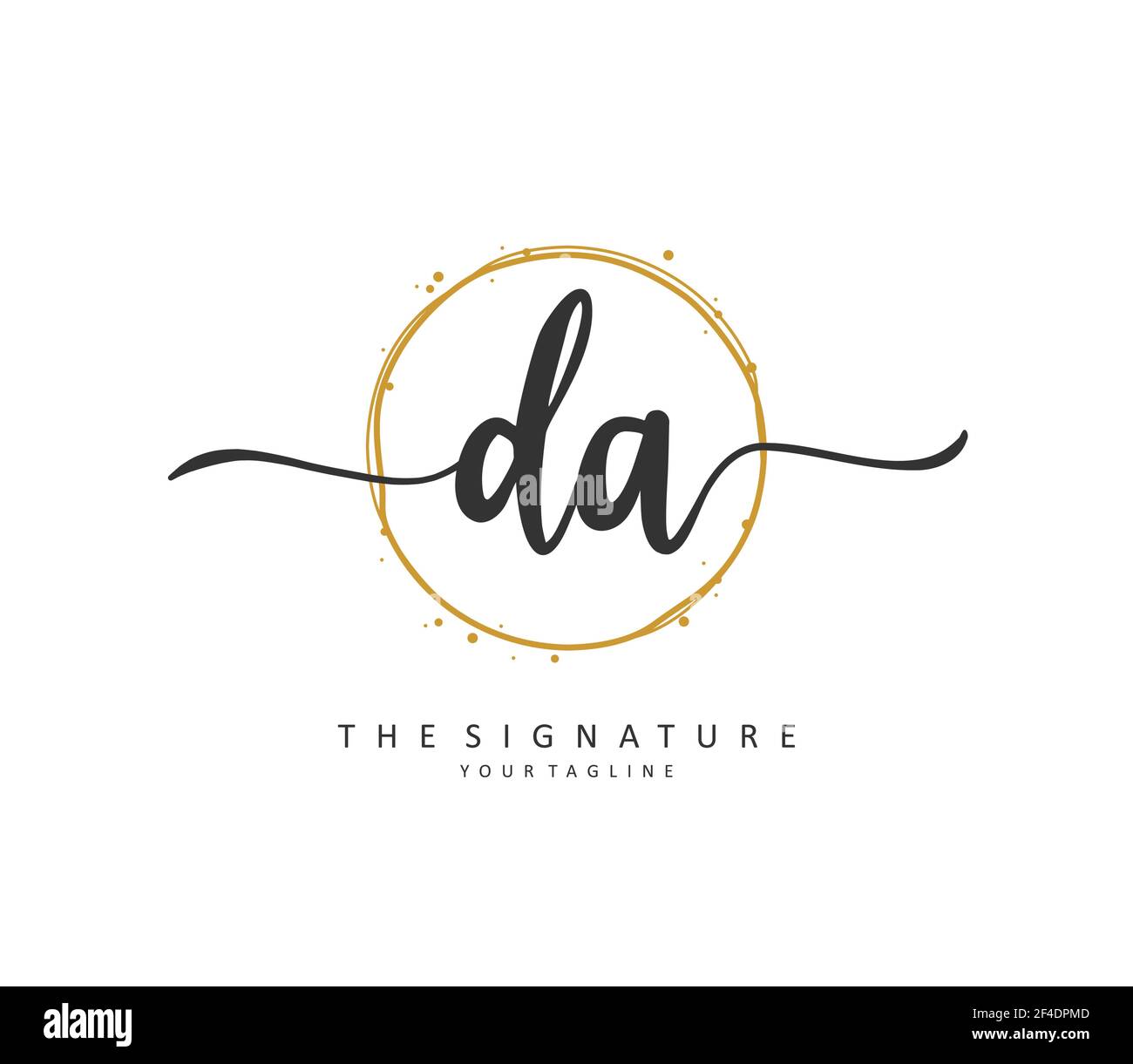 DA Initial letter handwriting and signature logo. A concept handwriting ...