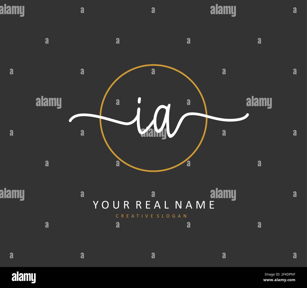 I A IA Initial letter handwriting and signature logo. A concept ...