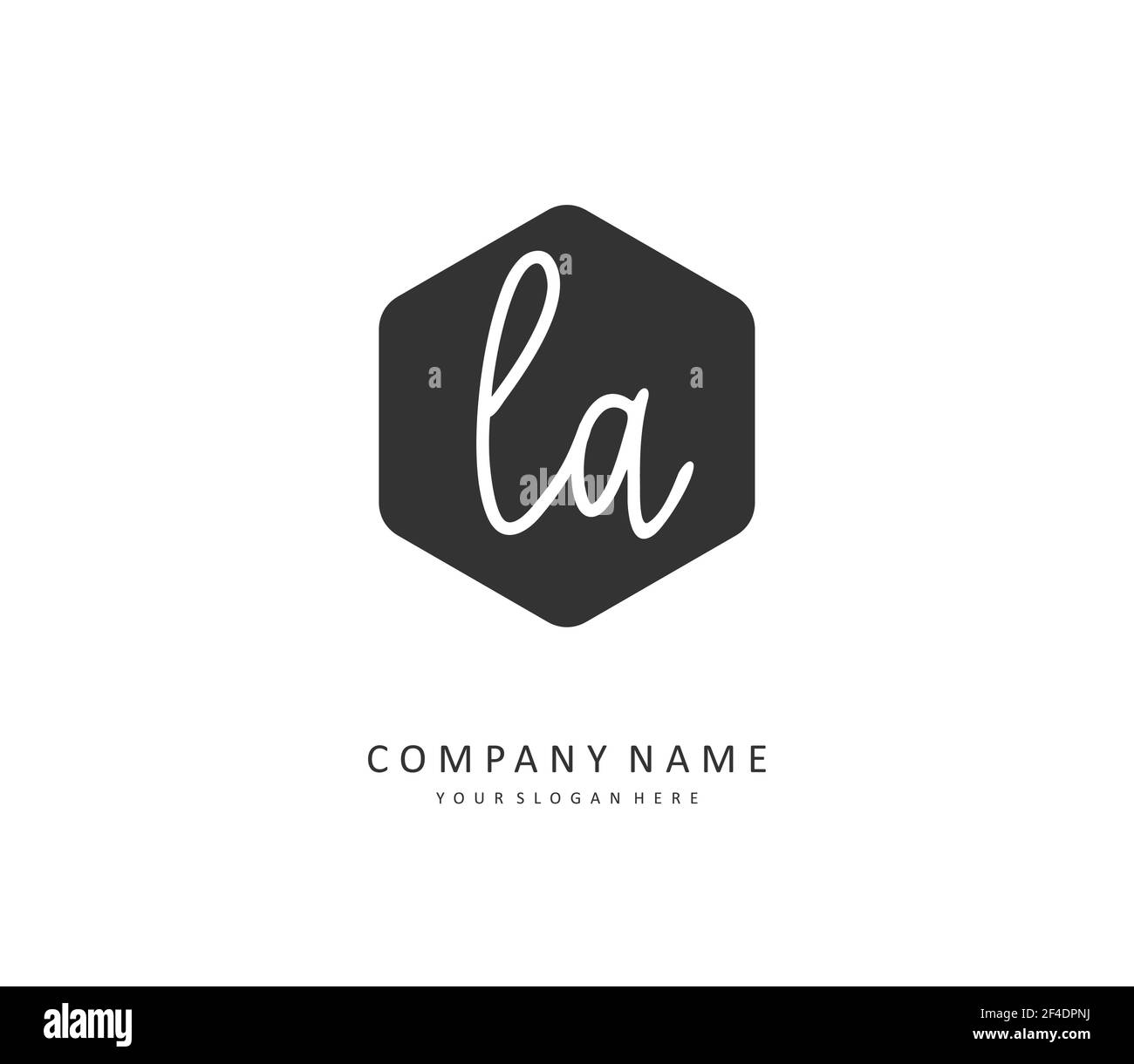 L A LA Initial letter handwriting and signature logo. A concept ...