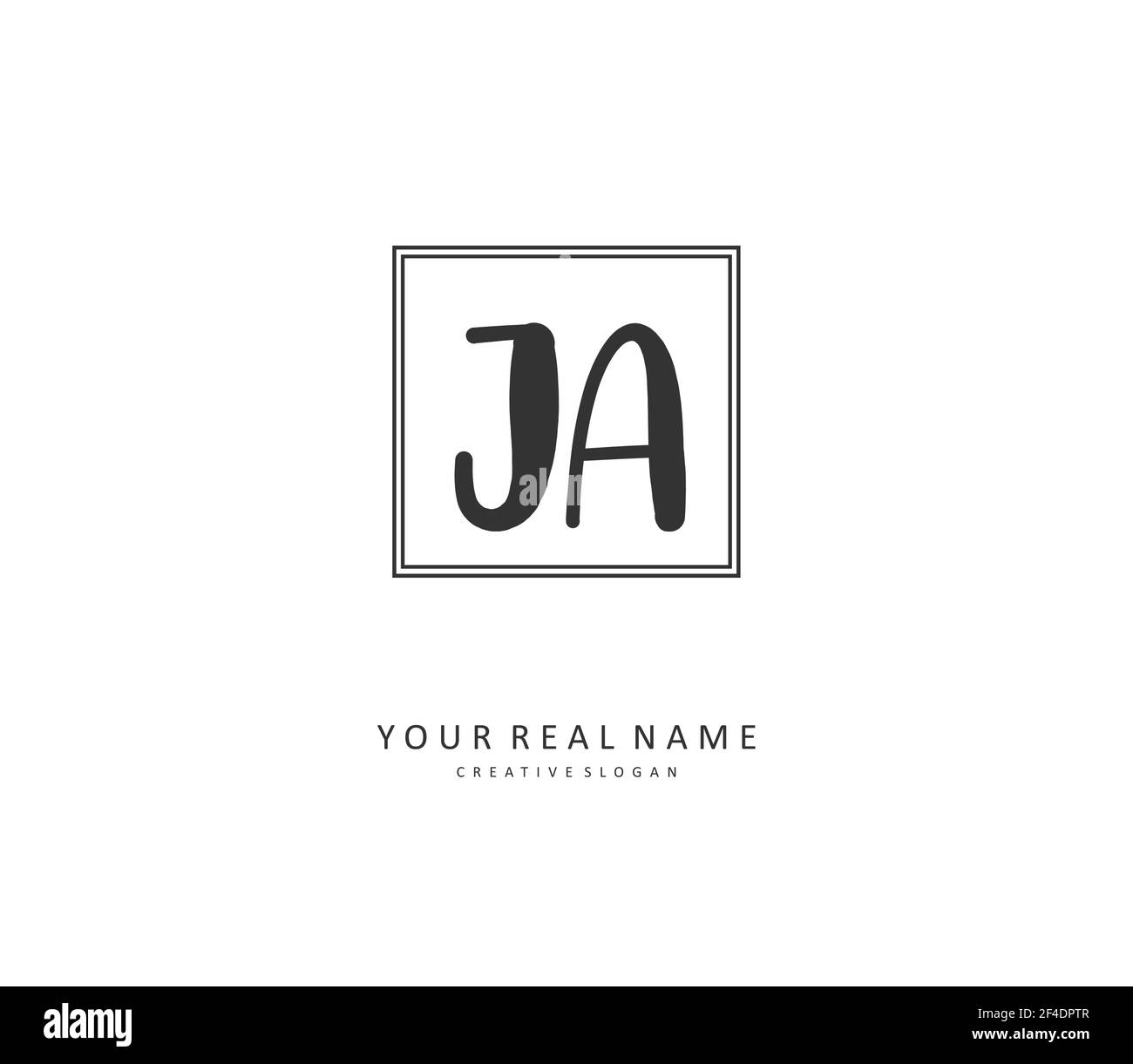 J A JA Initial letter handwriting and signature logo. A concept ...