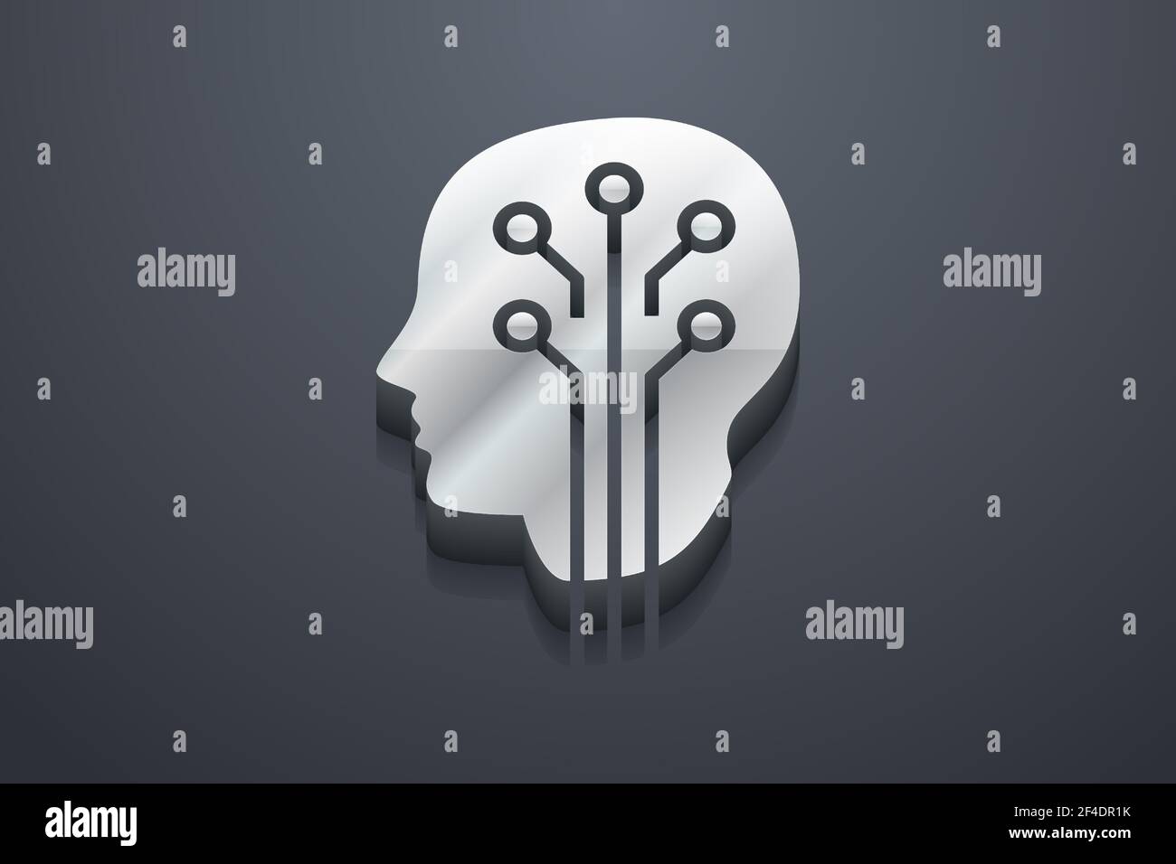 Intelligence icon. 3d vector illustration for web design on grey ...