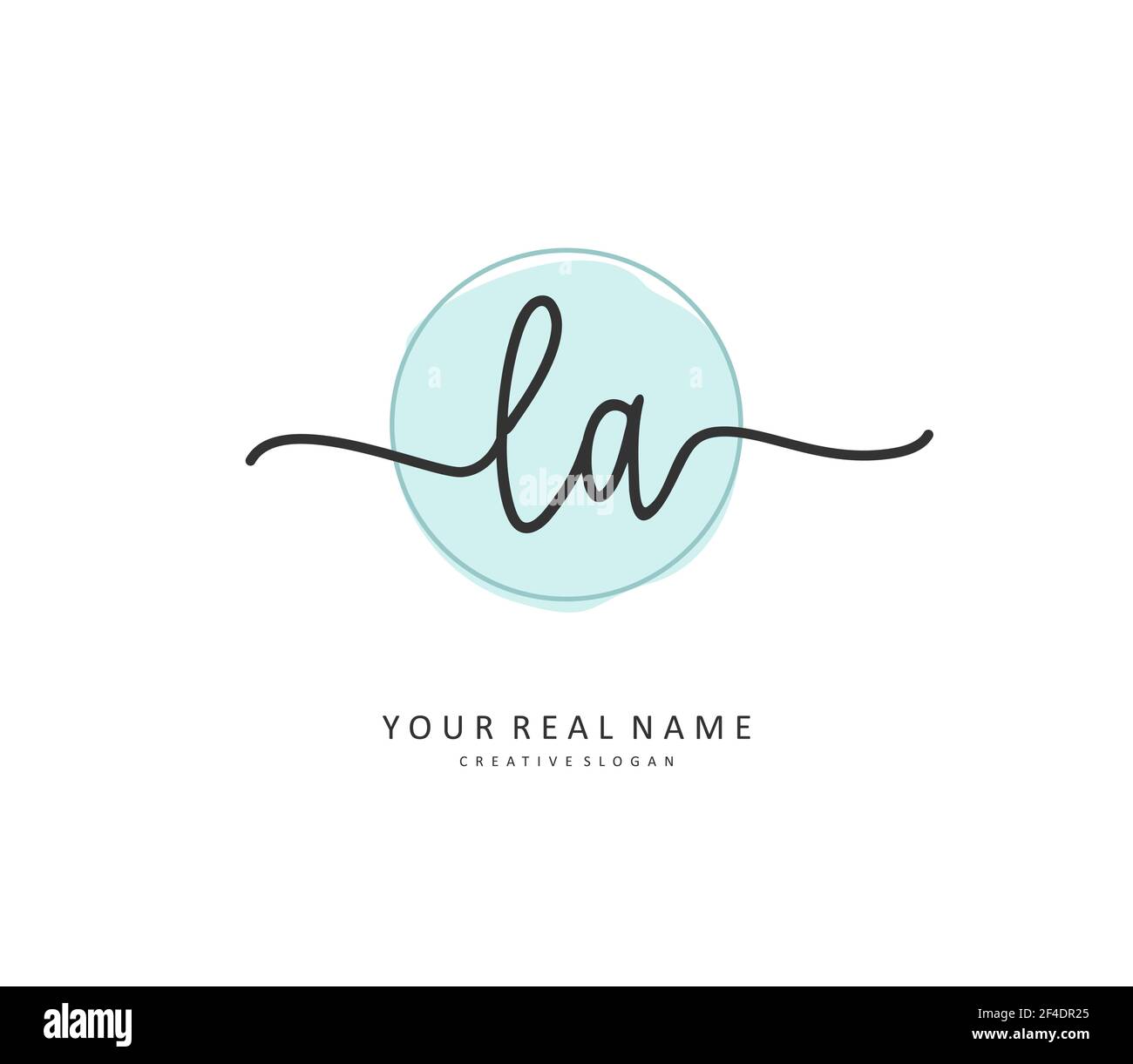 L A LA Initial letter handwriting and signature logo. A concept ...