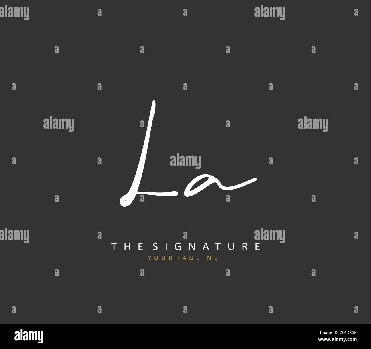 L A LA Initial letter handwriting and signature logo. A concept ...