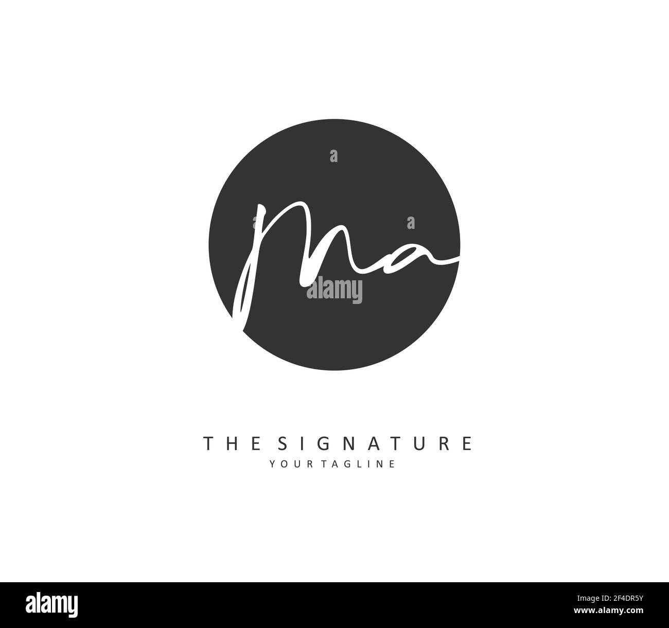 M A MA Initial letter handwriting and signature logo. A concept ...