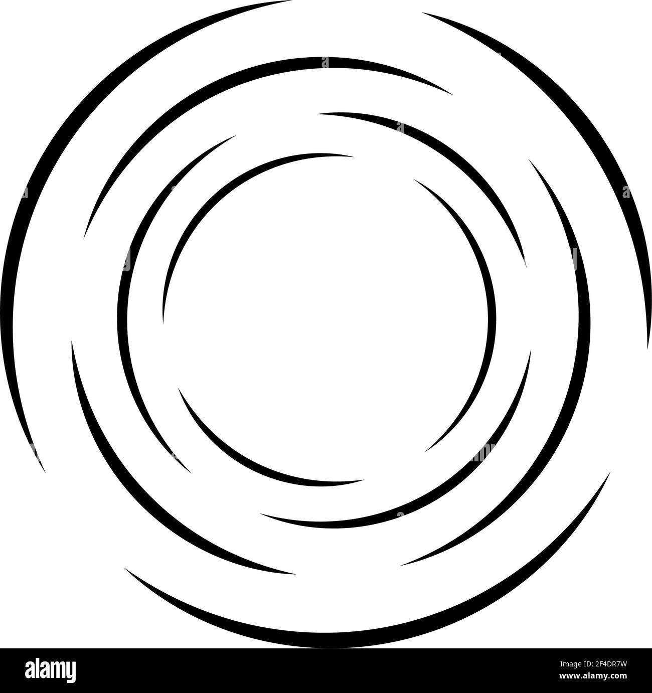 Cyclical circle, helix, volute element. Concentric shape with rotation ...