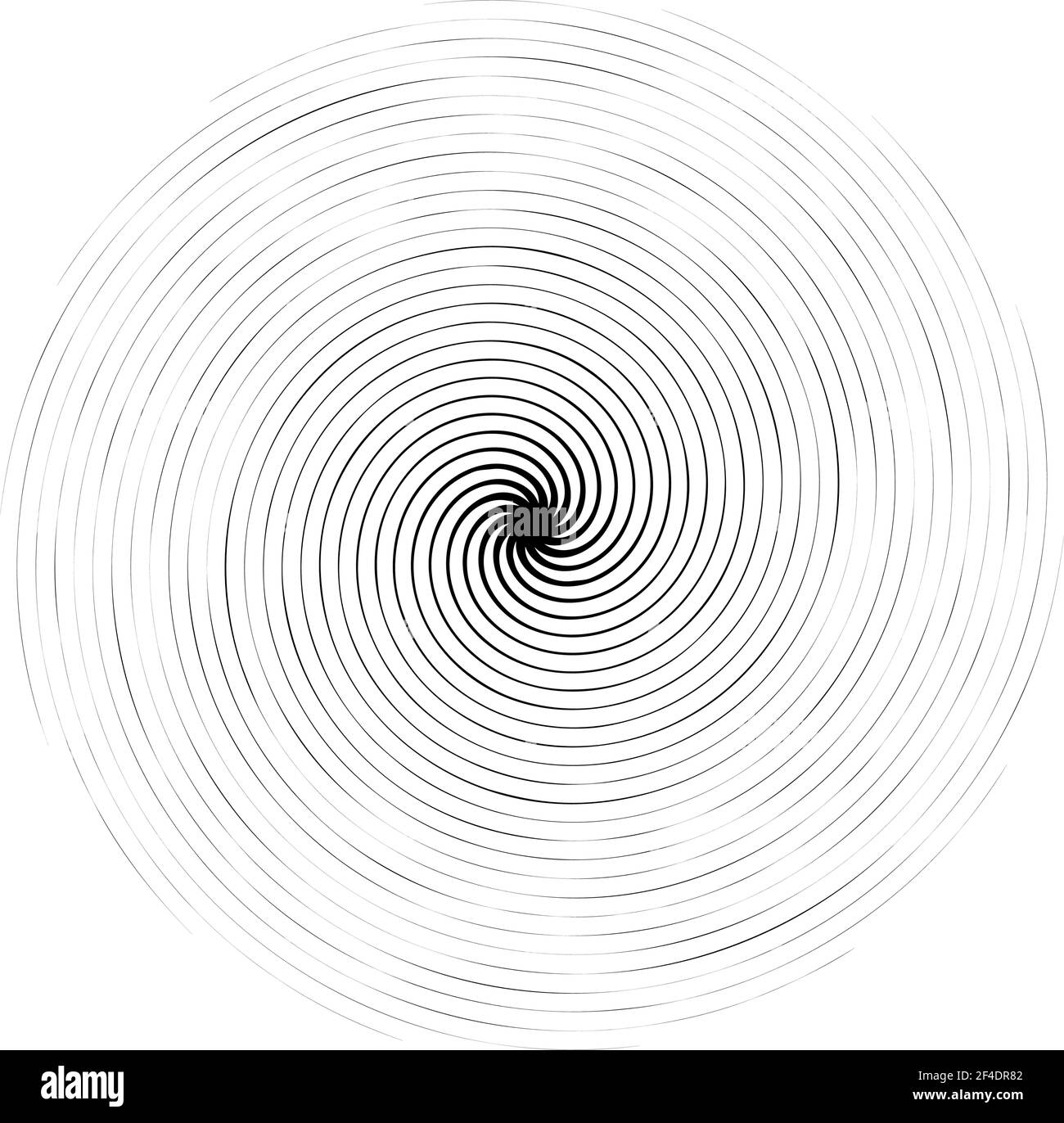 Cyclical circle, helix, volute element. Concentric shape with rotation ...