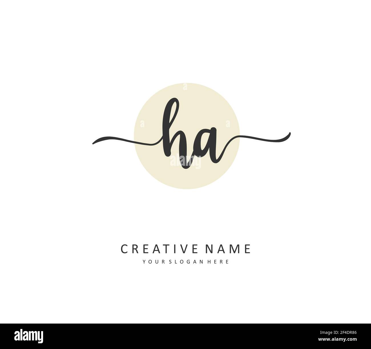 H A HA Initial letter handwriting and signature logo. A concept ...