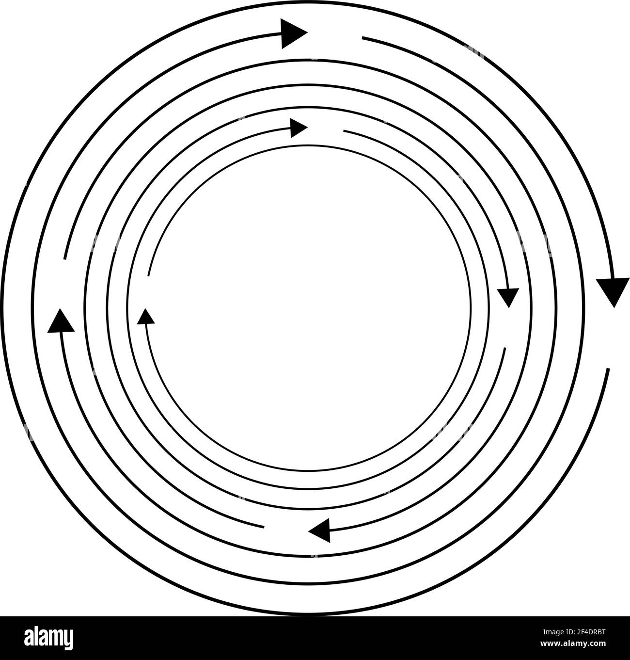 Rotating arrows. Concentric, radial, and circular arrow element. Cycle ...