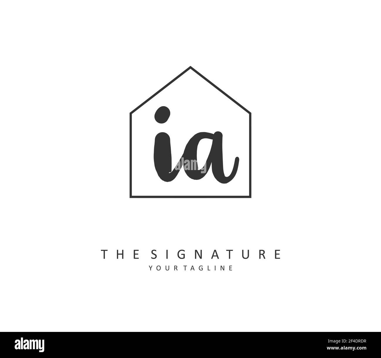 I A IA Initial letter handwriting and signature logo. A concept ...