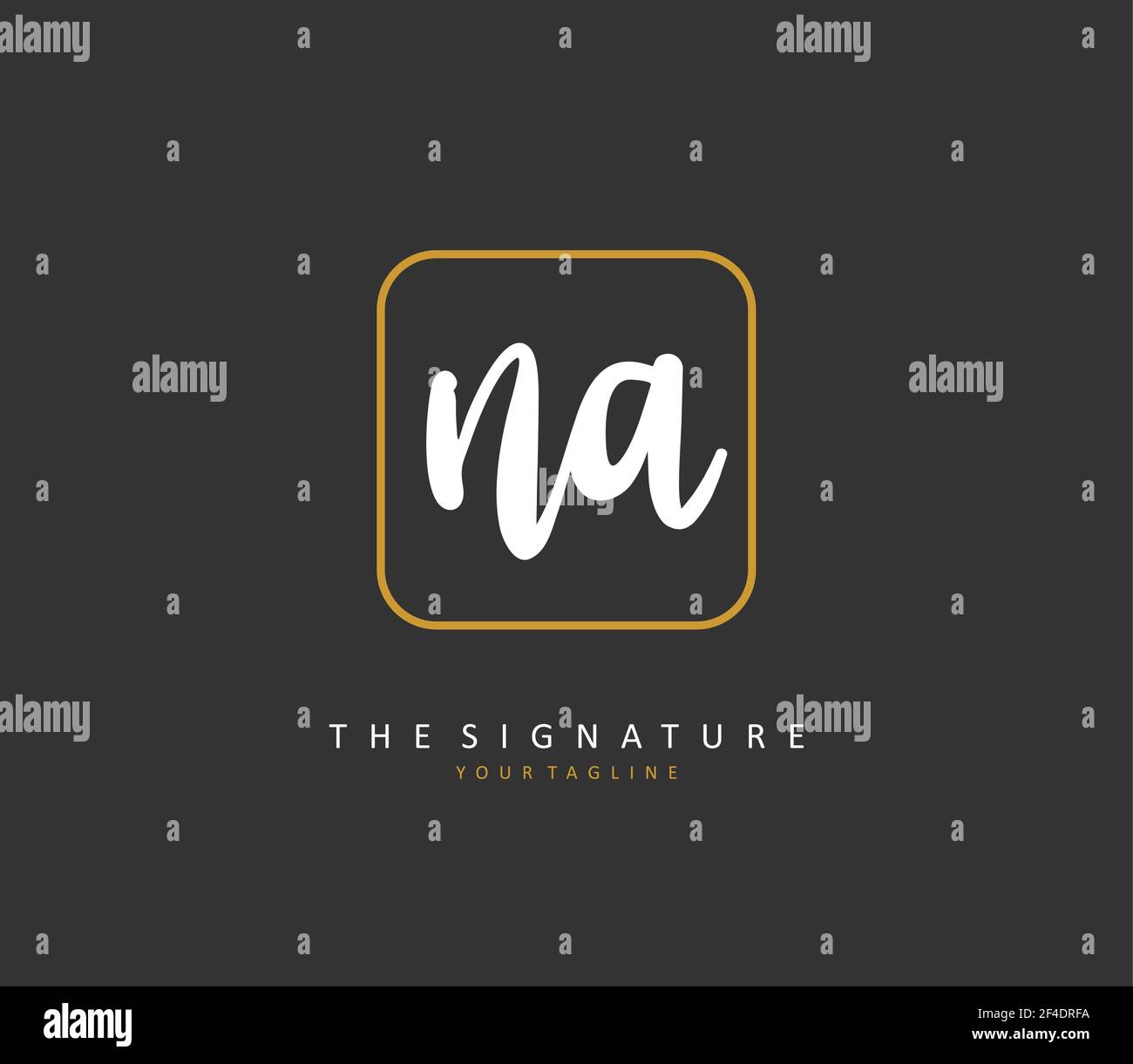 N A NA Initial letter handwriting and signature logo. A concept ...
