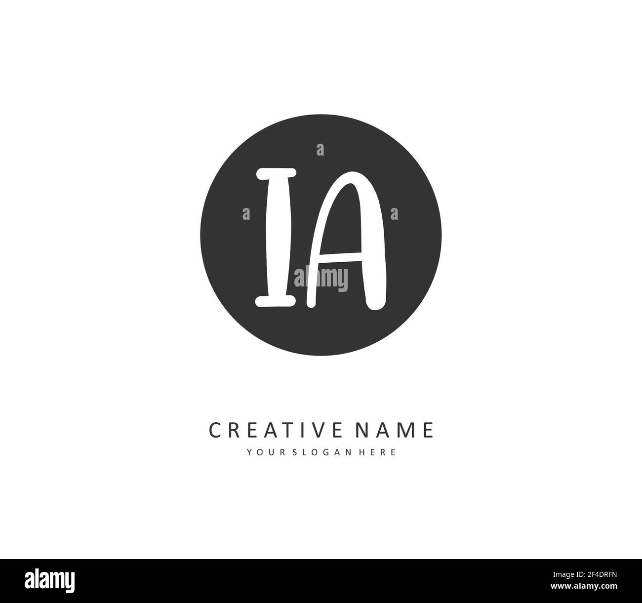 I A IA Initial letter handwriting and signature logo. A concept ...
