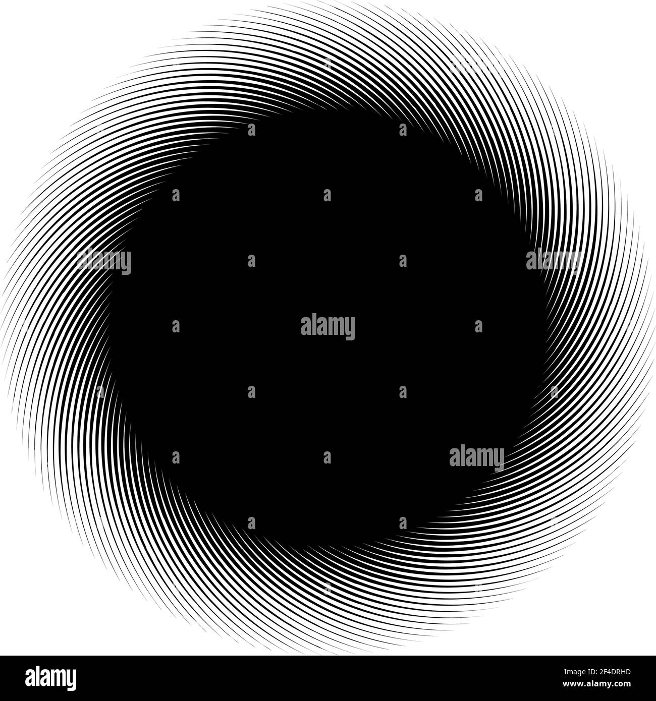 Cyclical circle, helix, volute element. Concentric shape with rotation ...