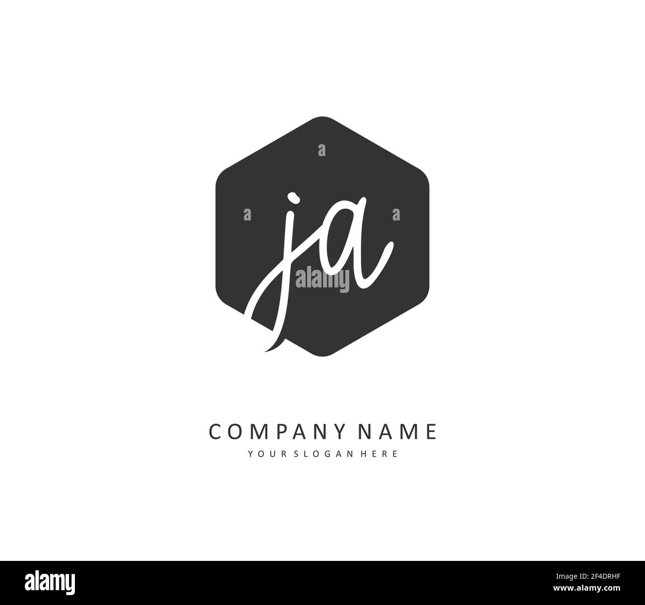J A JA Initial letter handwriting and signature logo. A concept ...