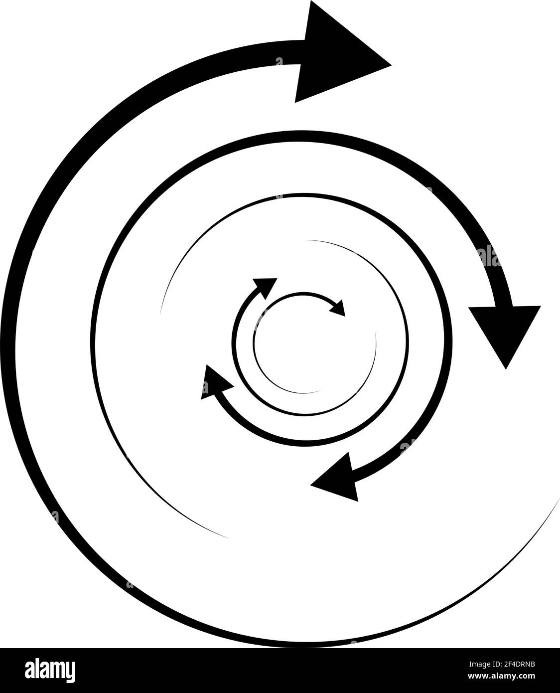 Rotating arrows. Concentric, radial, and circular arrow element. Cycle ...