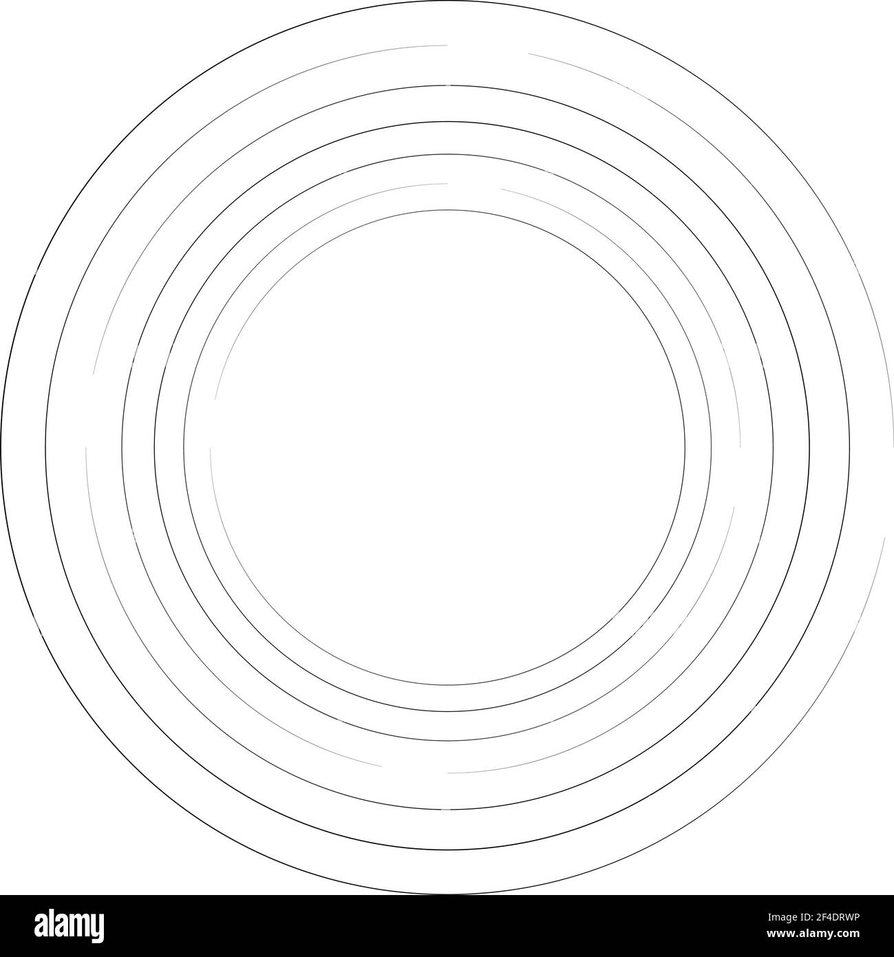 Cyclical circle, helix, volute element. Concentric shape with rotation ...