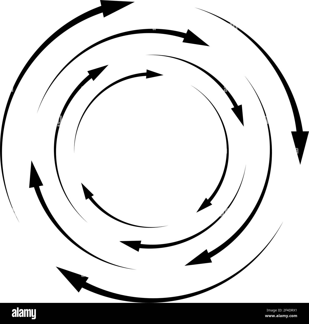 Rotating arrows. Concentric, radial, and circular arrow element. Cycle ...
