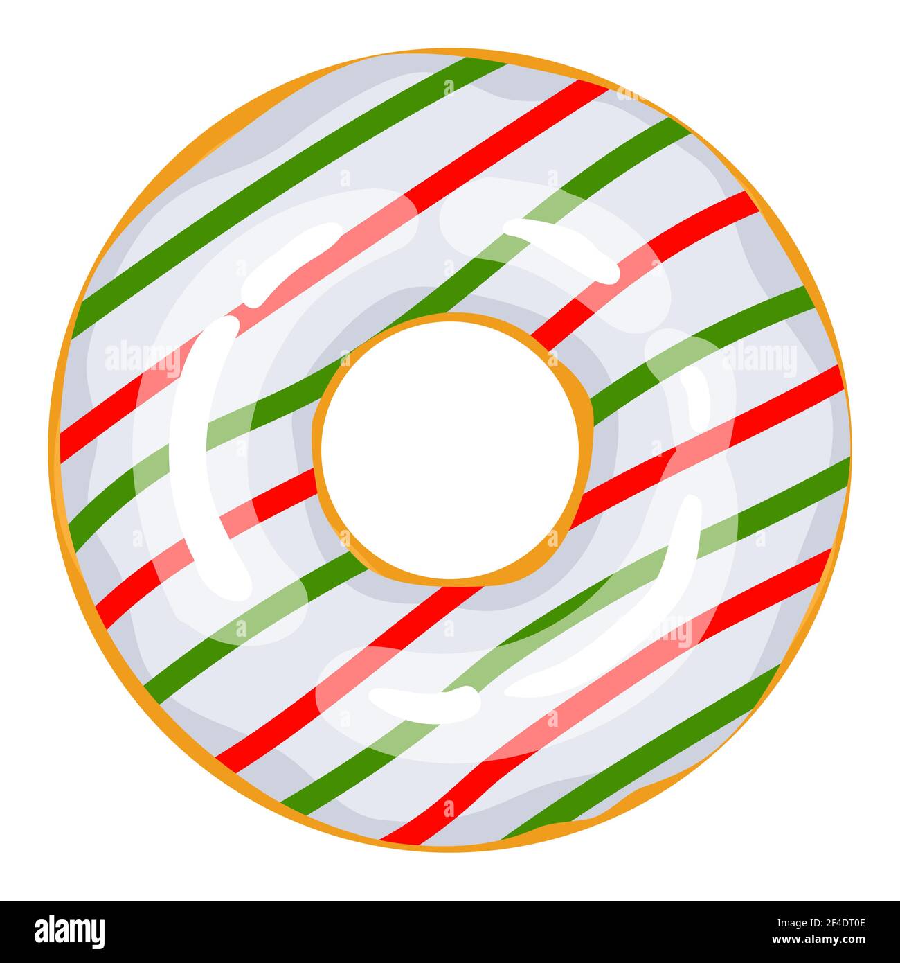 Christmas donut. Green, white, red donut are decorated with sweet ...