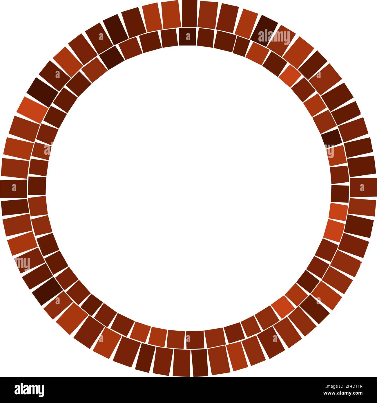 Geometric circle element. Circular red stonework, masonry stone, rock ...