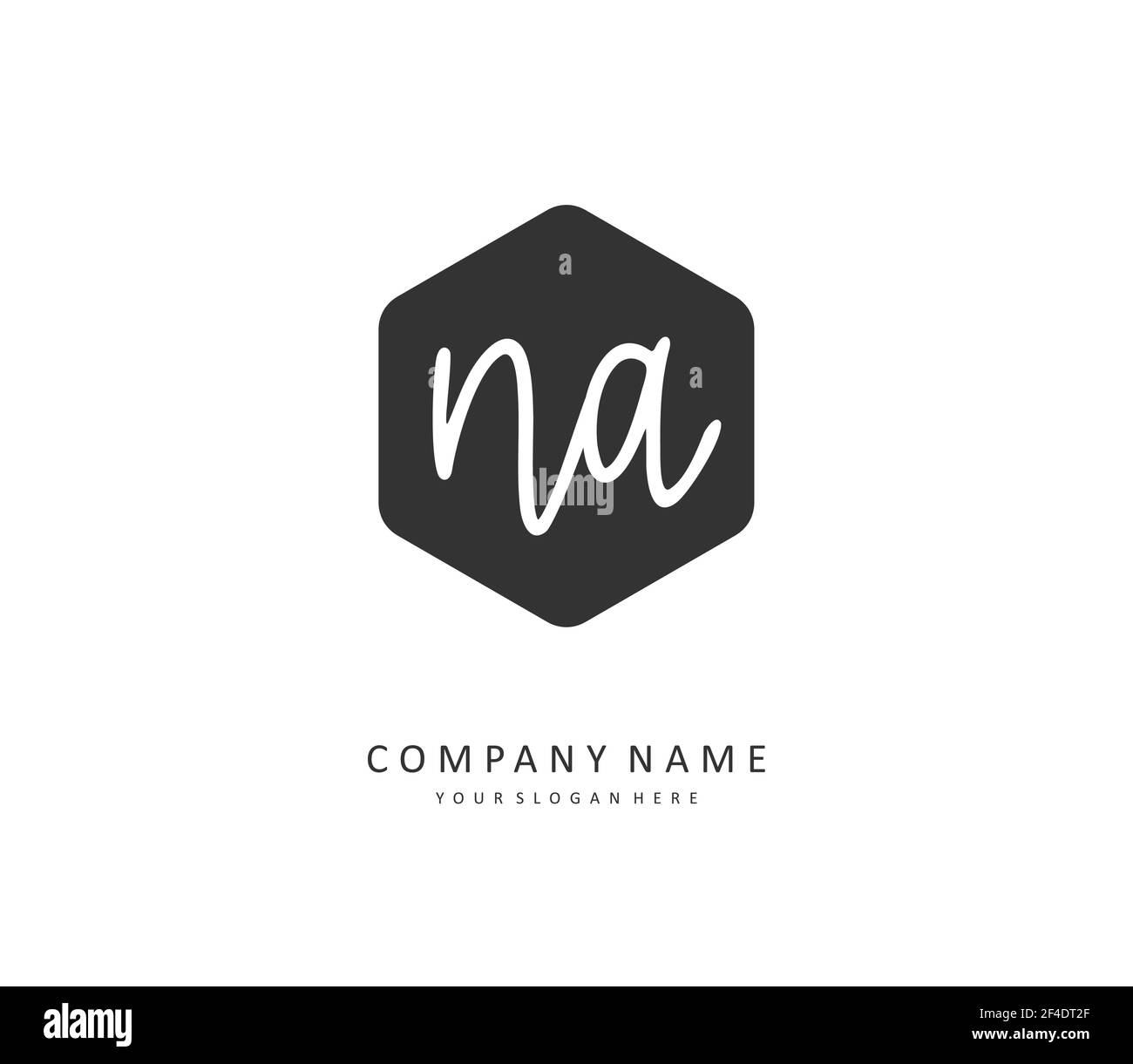 N A NA Initial letter handwriting and signature logo. A concept ...