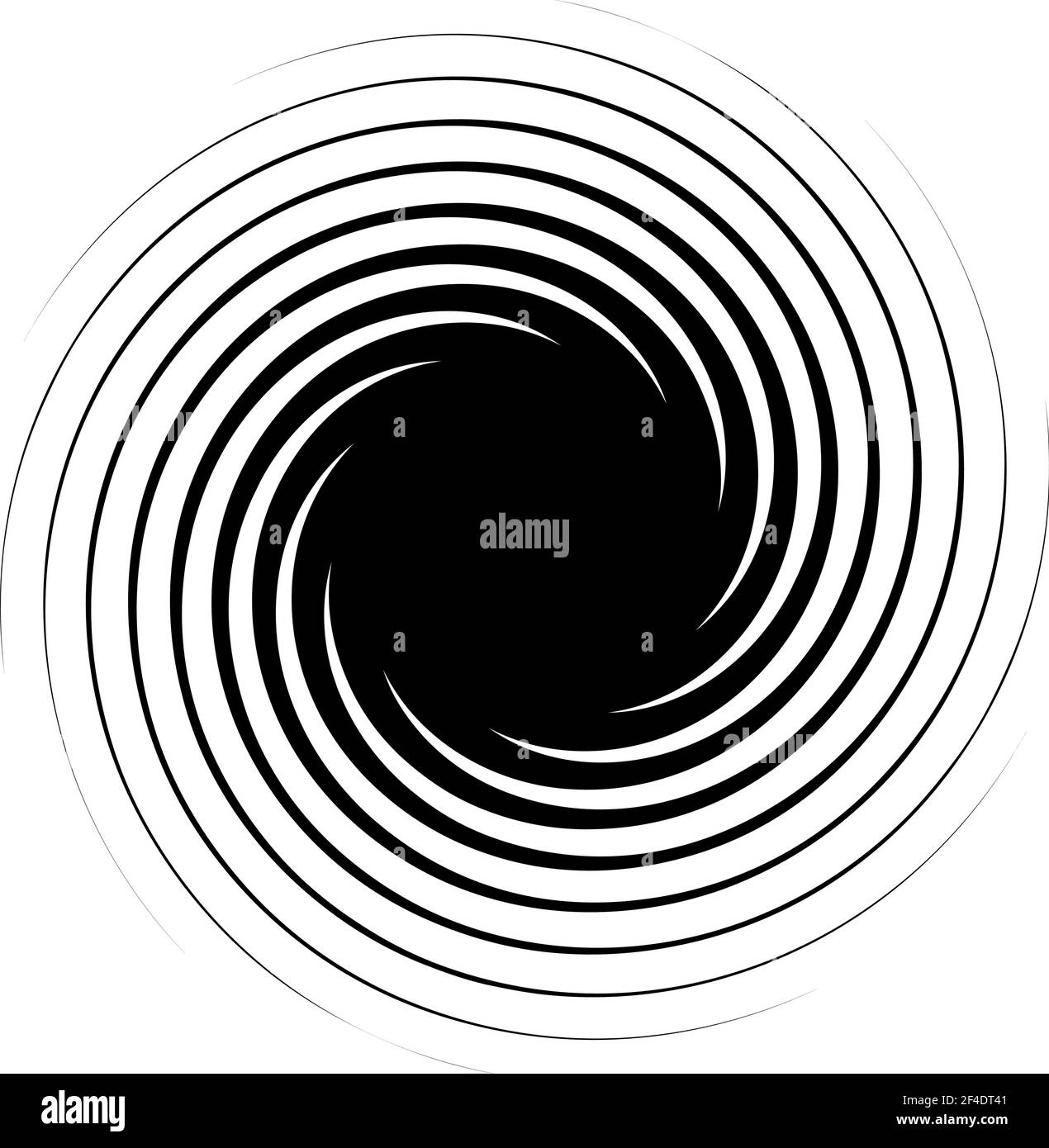 Cyclical circle, helix, volute element. Concentric shape with rotation ...