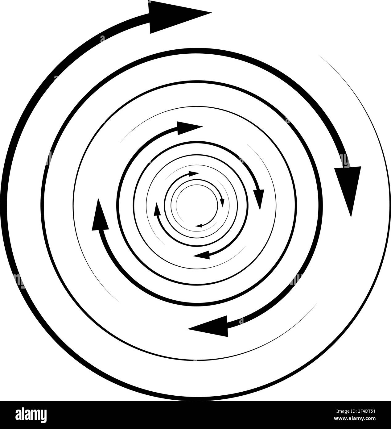 Rotating arrows. Concentric, radial, and circular arrow element. Cycle ...