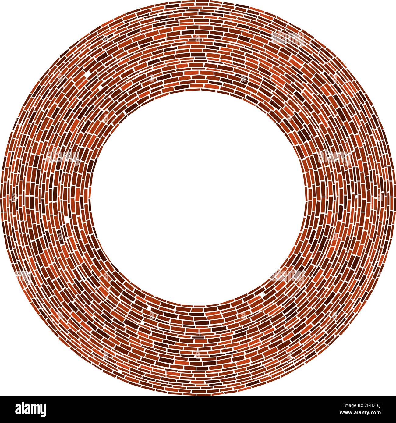 Geometric circle element. Circular red stonework, masonry stone, rock ...