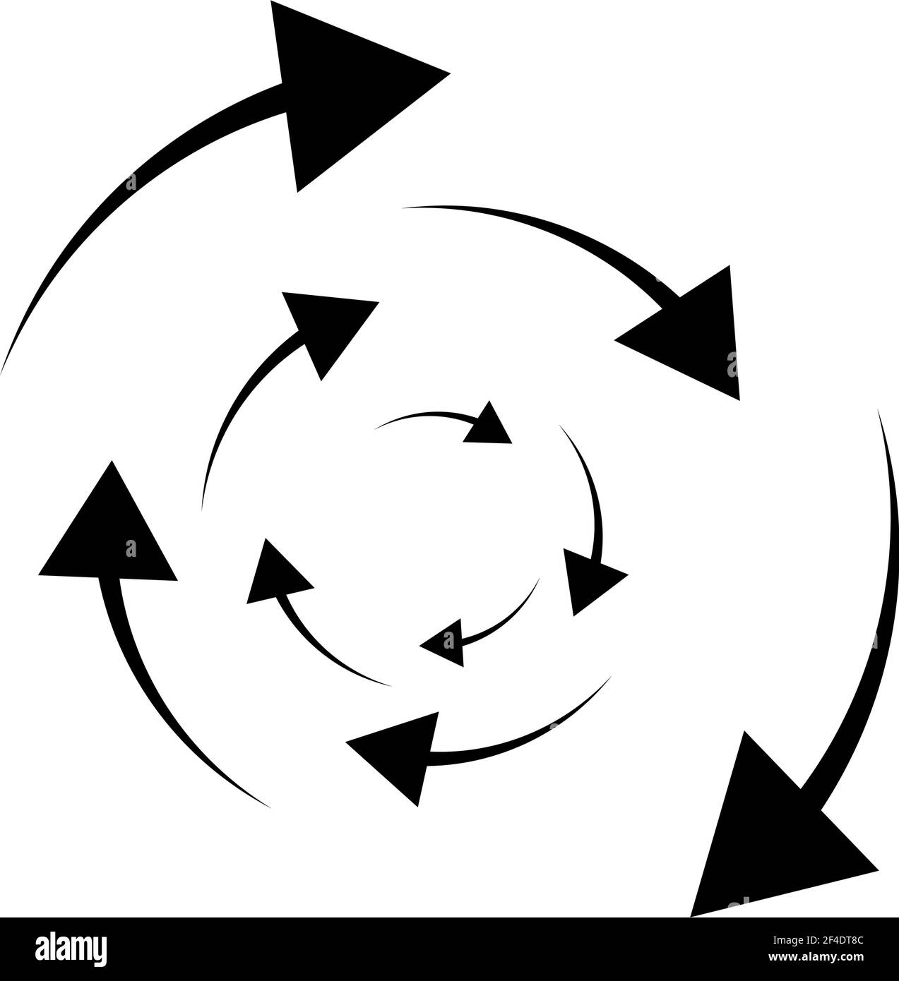 Rotating arrows. Concentric, radial, and circular arrow element. Cycle ...