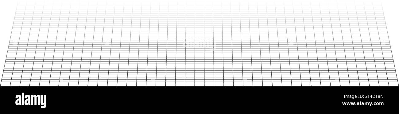 3D grid, mesh in perspective. Vanishing lattice, grating into horizon ...