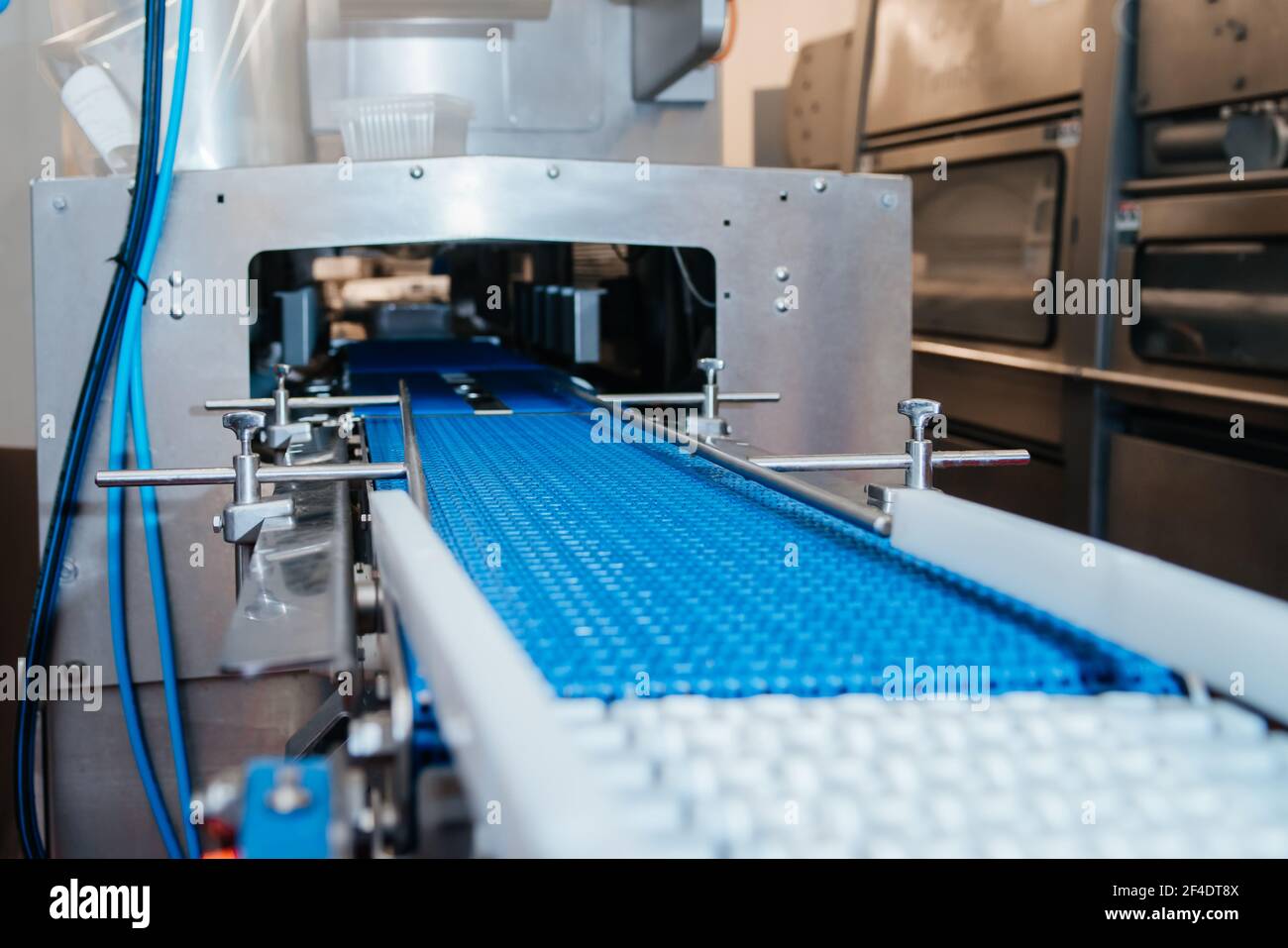 Meat processing plant. Production line of meat.Line for the production ...