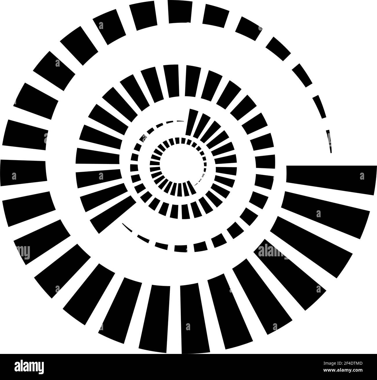 Dashed lines spiral, swirls, and twirls. Concentric, and circular ...