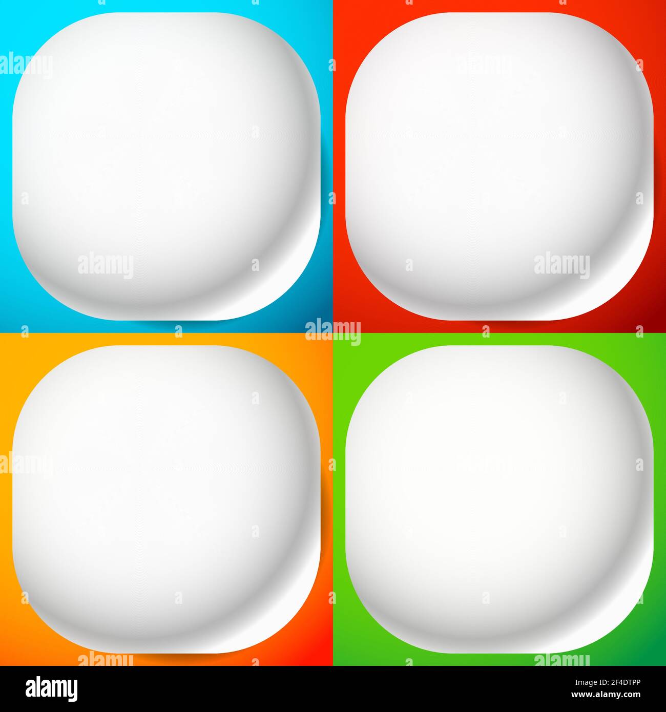Blank, empty rounded square button, badge, and pin shape design element ...