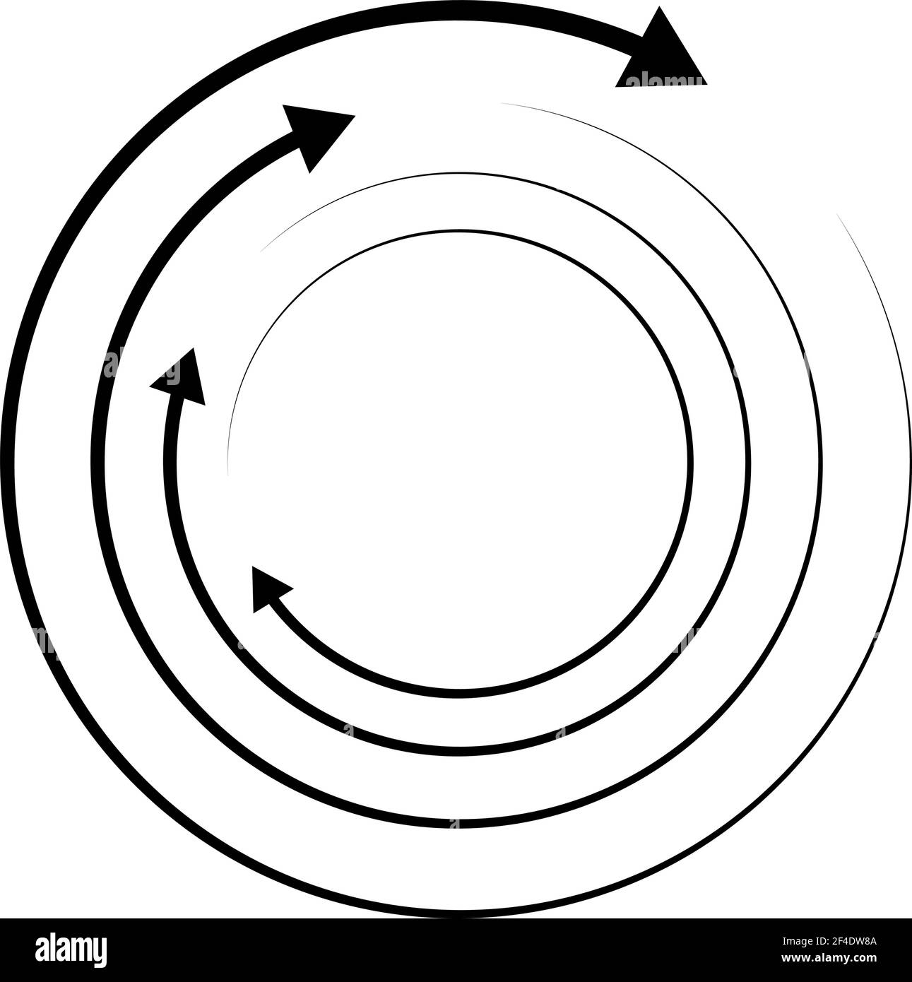 Rotating arrows. Concentric, radial, and circular arrow element. Cycle ...