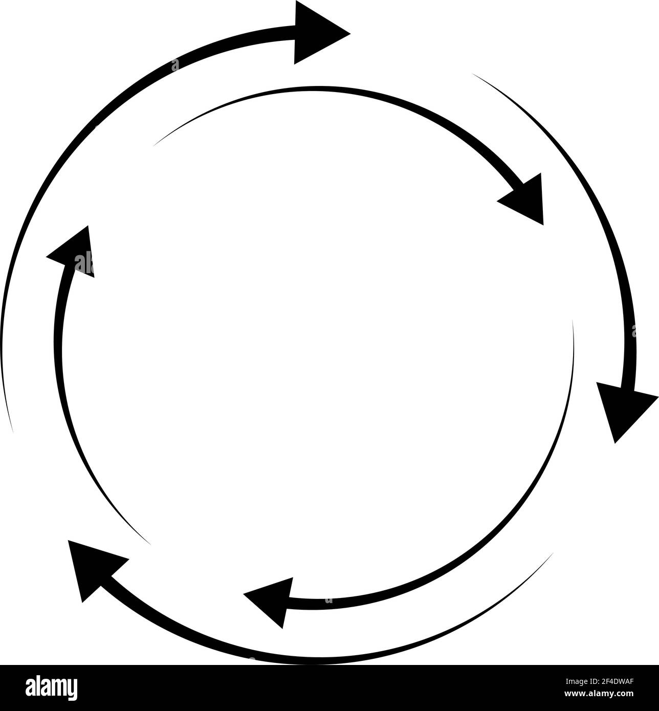 Rotating arrows. Concentric, radial, and circular arrow element. Cycle ...