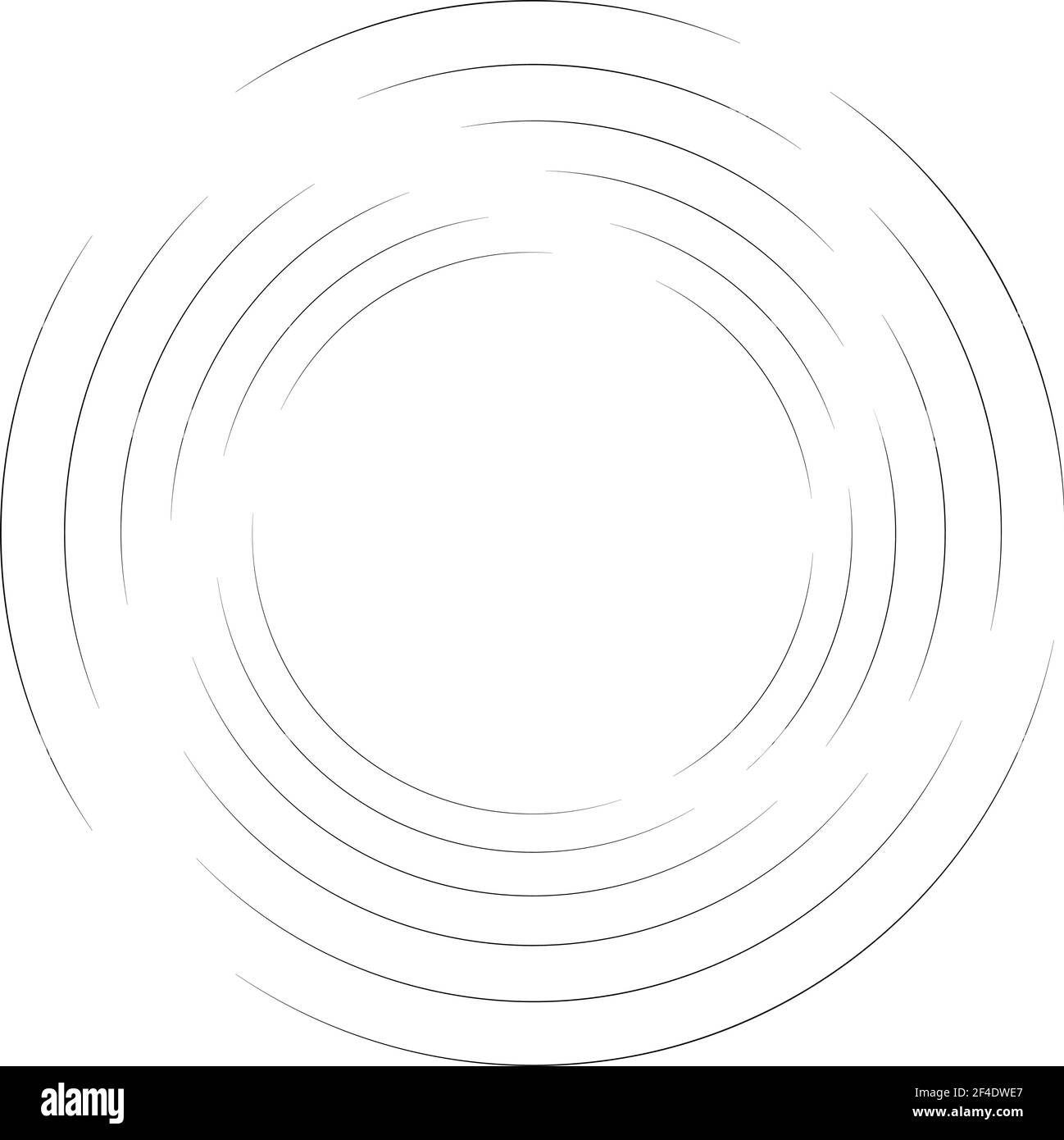 Cyclical circle, helix, volute element. Concentric shape with rotation ...