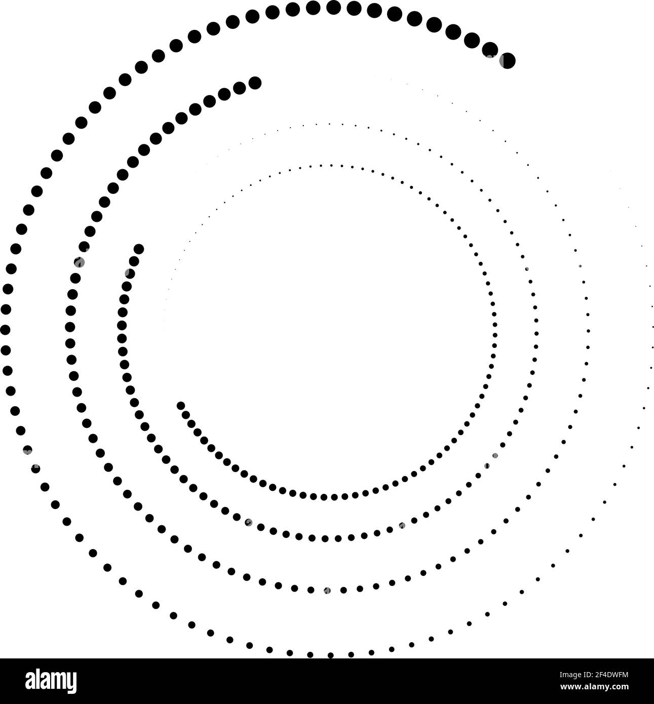 Circles, dotted, dots spiral swirl twirl element. Polka dots, stipple ...