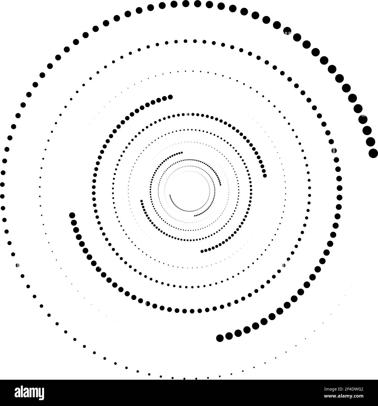 Circles, dotted, dots spiral swirl twirl element. Polka dots, stipple ...