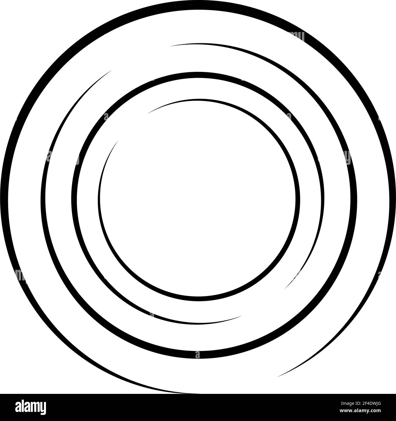 Cyclical circle, helix, volute element. Concentric shape with rotation ...