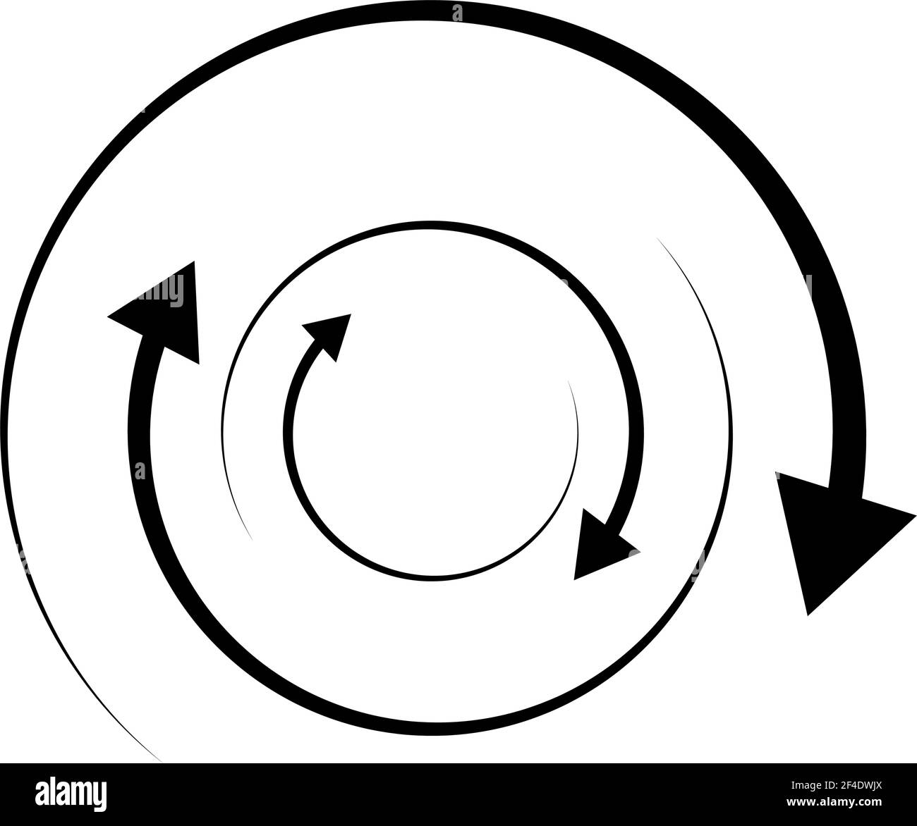 Rotating arrows. Concentric, radial, and circular arrow element. Cycle ...
