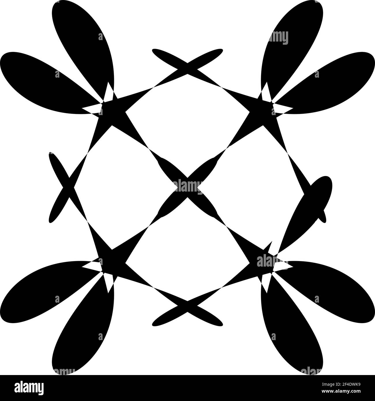 Simple decoration shape, element. Abstract motif, mandala clip-art ...