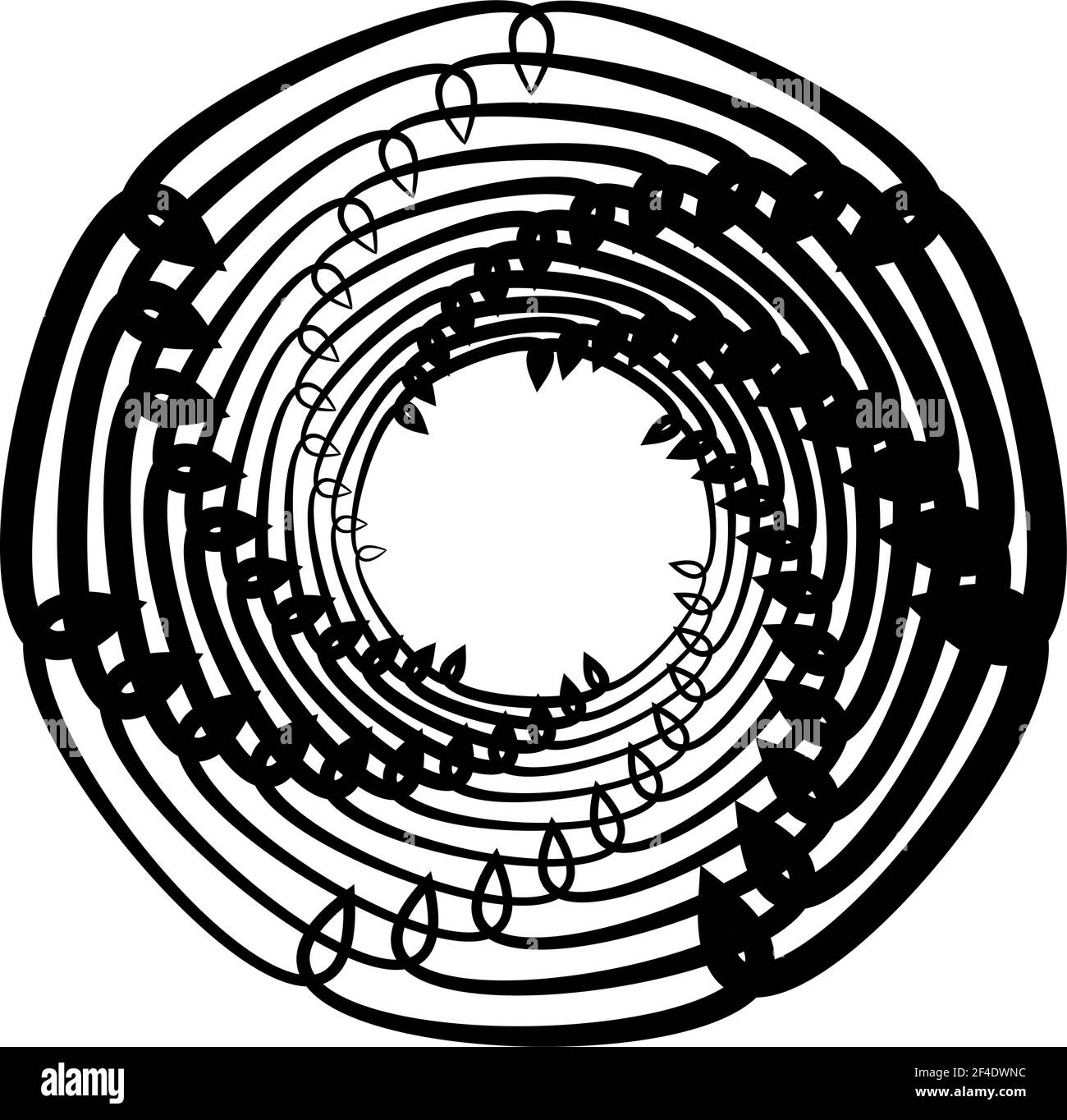 Abstract geometric shape, design element with inward rotation. Swirl ...