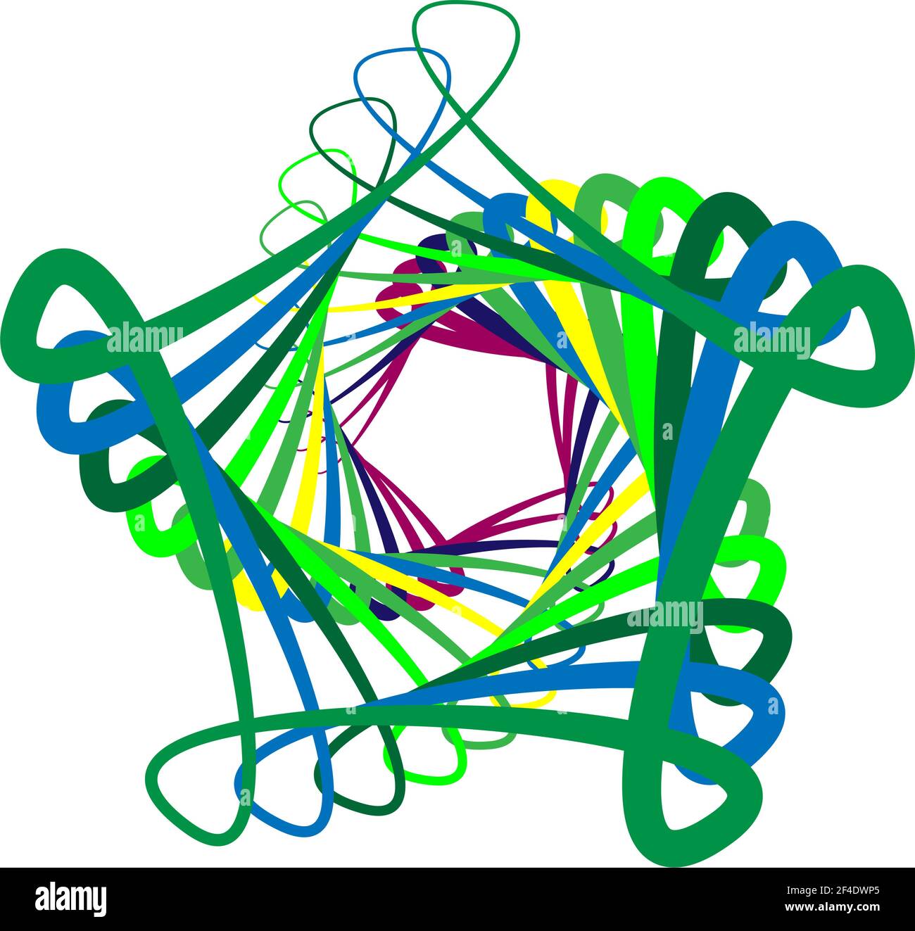 Abstract geometric shape, design element with inward rotation. Swirl ...